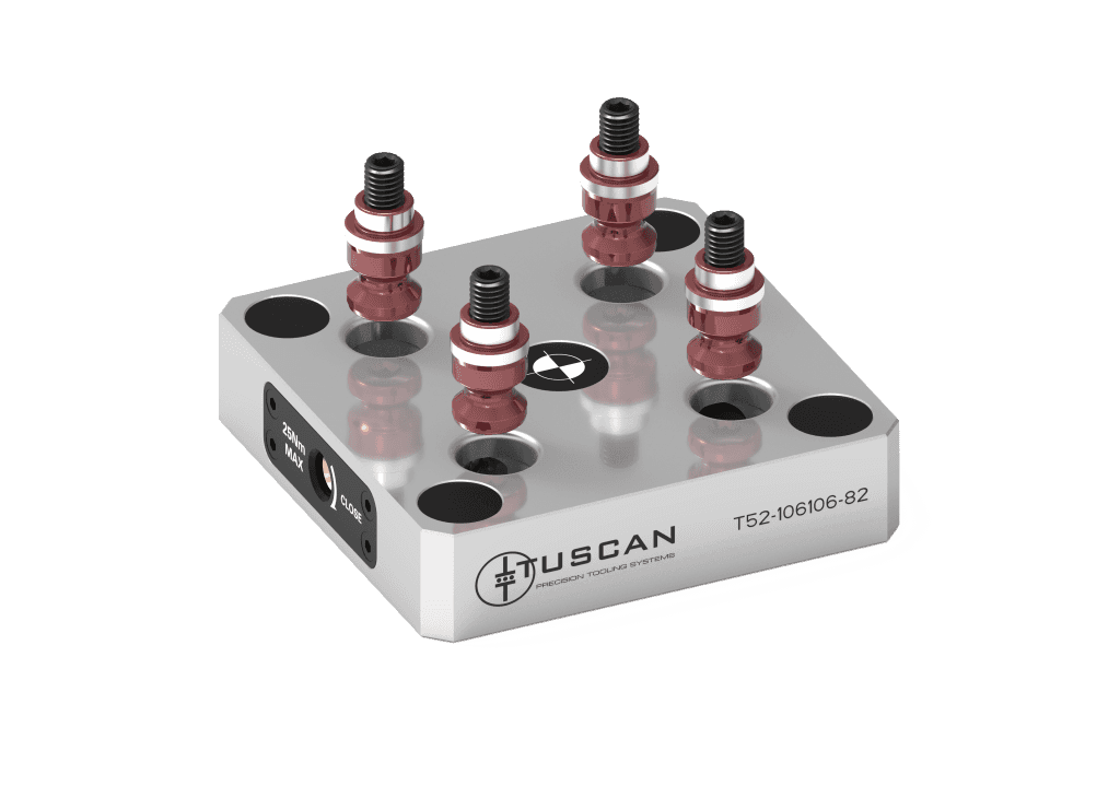 Tuscan 52 mm Steel Low‑Profile Zero‑Point Base | 4 x M10 at 90° on 82mm ...